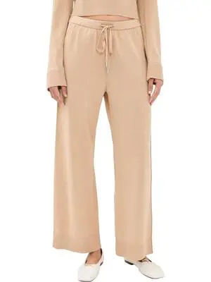 Simkhai Wide Leg Knit Pants - Light Camel