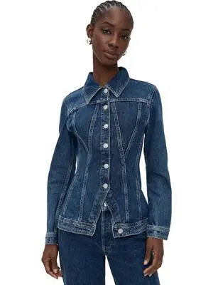 DL1961 Peplum Denim Jacket - North Water (highluxe)