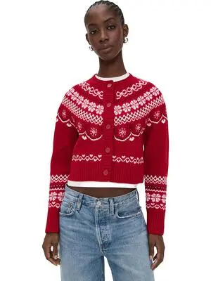 LoveShackFancy Shantae Cardigan - Red Velvet Truffle