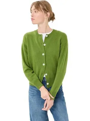 Daughter Ada Crewneck Cardigan - Green