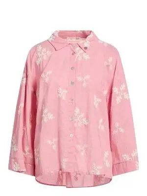 BSB Floral Embroidered Cotton Shirt - Pink