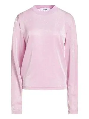 MSGM T-shirt In Metallic Jersey - Purple
