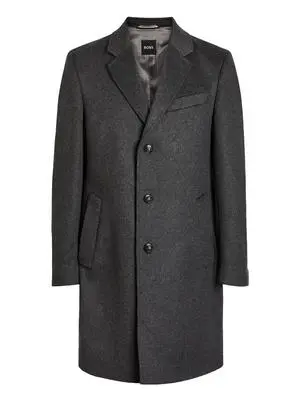 BOSS Hyde Wool-blend Coat - Grey