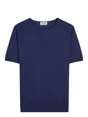 John Smedley Belden Fine-knit Cotton T-shirt - Dark Blue