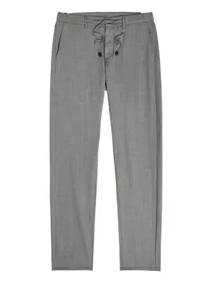Canali Tapered-leg Stretch-wool Trousers - Light Grey