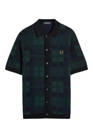Fred Perry Tartan Cotton Shirt - Navy