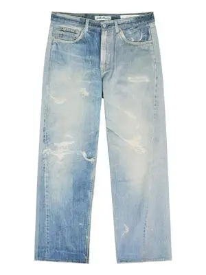 Our Legacy Third Cut Printed Straight-leg Jeans - Blue