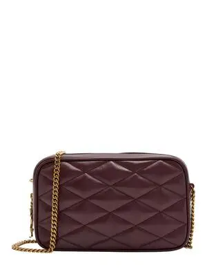 Saint Laurent Small Quilted Leather Camera Bag - Burgundy