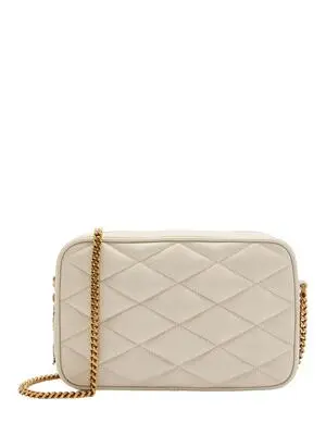 Saint Laurent Small Quilted Leather Camera Bag - White