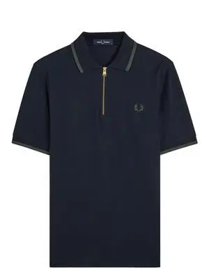 Fred Perry Logo-embroidered Cotton Polo Shirt - Navy