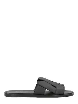 Amiri Pebbled Leather Slide Sandals - Black