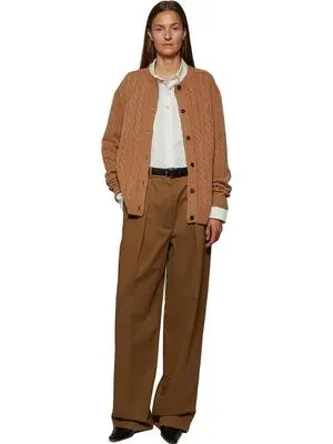 THE ROW Igor Cotton And Cashmere Pant - Tan