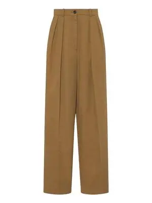 THE ROW Igor Cotton And Cashmere Pants - Tan