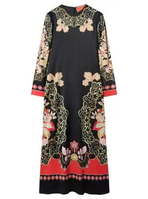 La DoubleJ Clingy Swing Placed Maxi Dress - Black