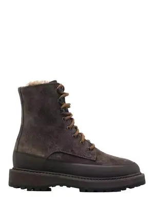Le Monde Beryl 35mm Shearling Lace-up Boots - Brown