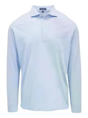 Peter Millar Long-sleeved Pocket Polo Shirt - Blue