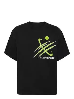 PLEIN SPORT Scratch-print T-shirt - Black