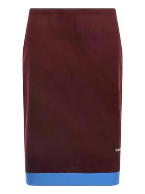 Miu Miu Embroidered Logo Split Midi Skirt - Red