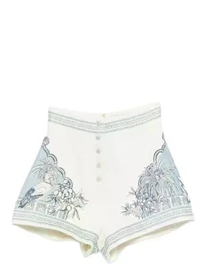ALEMAIS Printed Shorts - White