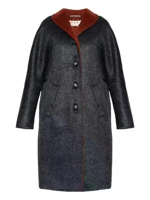 Marni Contrasting-trim Coat - Grey