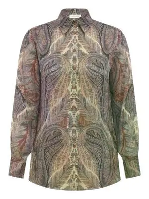 Zimmermann Satin Button-down Shirt - Brown