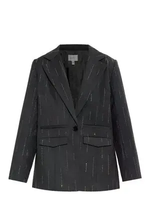 GESTUZ Embellished Blazer With Button Details - Grey