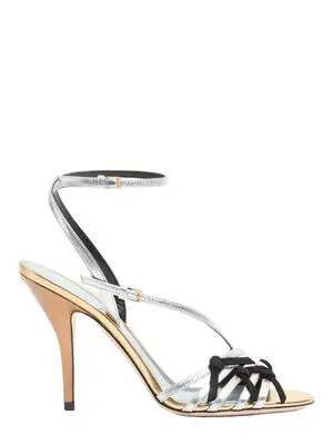 Valentino Garavani Nodine 100mm Sandal - Gold/silver