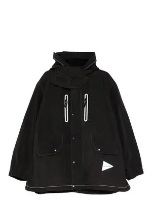 AND WANDER Reflective-Stitching Coat Black