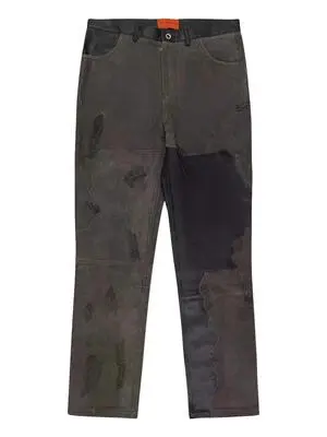 WHO DECIDES WAR Bark Leather Trousers