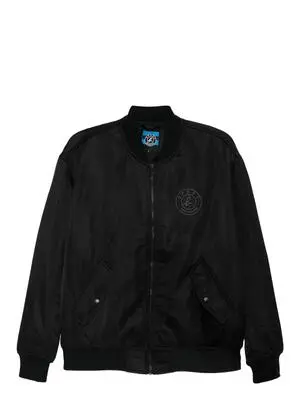 AGNES B. Logo-embroidered Bomber Jacket - Black
