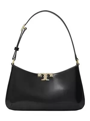 Tory Burch Eleanor Slim Shoulder Bag With Sculptural Hardware - Black