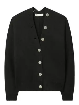 Tory Burch Merino Wool Cardigan - Black