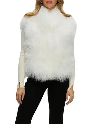 Gorski Genuine Shearling Vest White