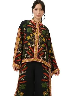 RAISHMA Printed Oversized Shirt - Botanical