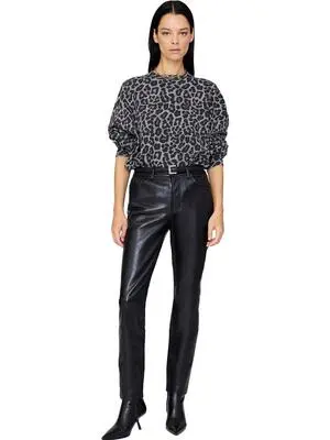 ANINE BING Miles Sweatshirt Grey Leopard