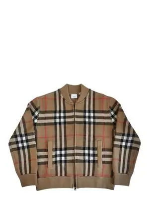 Burberry Knit Check Zip Jacket - Taupe