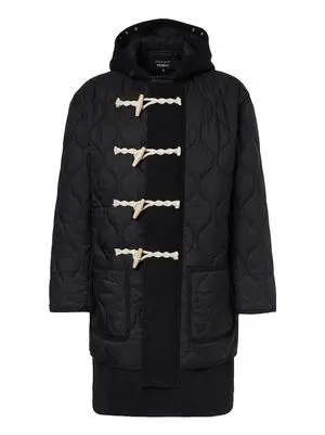 Comme Des Garçons Homme Quilted Wool Duffle Coat - Black