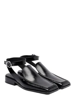 Alaïa Leather Slingback Flats - Black
