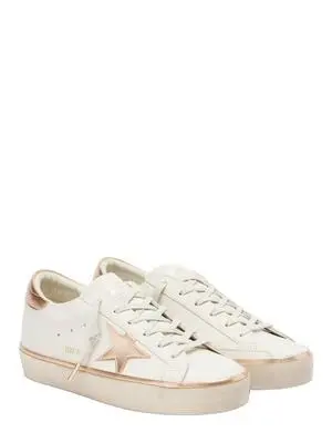 GOLDEN GOOSE Hi Star Leather Sneakers - Beige