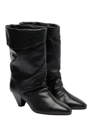 Isabel Marant Dalby 55 Leather Ankle Boots - Black