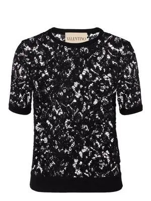 Valentino Garavani Floral Lace Top - Black