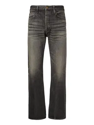 Fear Of God Faded Mid-rise Straight Jeans - Black
