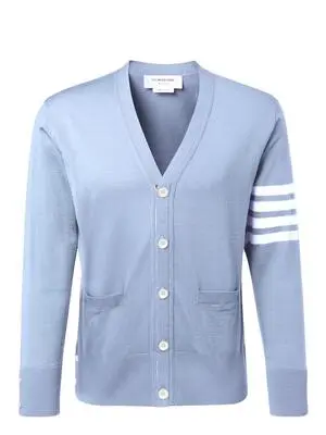 Thom Browne 4-bar Virgin Wool Cardigan - Blue