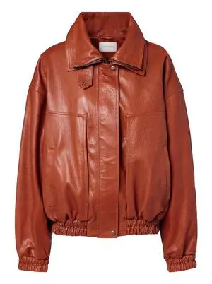 Magda Butrym Leather Blouson Jacket - Orange