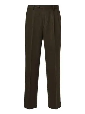 Auralee Camel Hair Flannel Straight Pants - Green