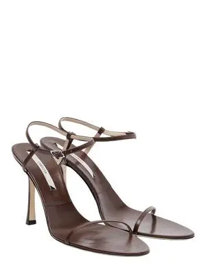 CHRISTEN Double Strap Leather Sandals - Brown