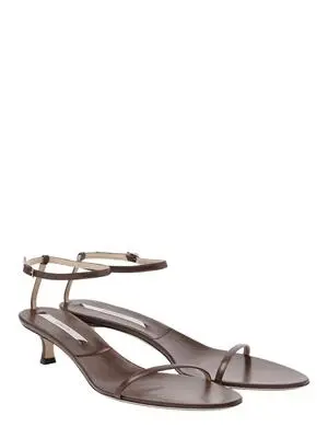CHRISTEN Double Strap 35 Leather Sandals - Brown