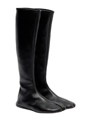 CHRISTEN Tabi Leather Knee-high Boots - Black