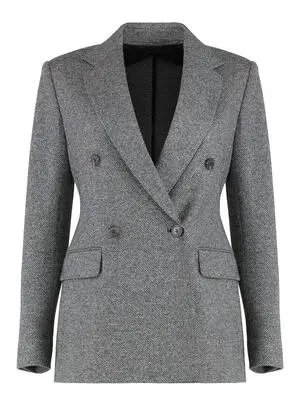 MAX MARA STUDIO Double-breasted Blazer - Grey