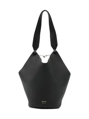 Khaite Lotus Mini Leather Bucket Bag - Black